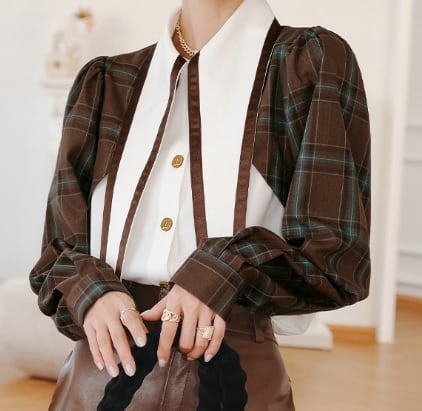 トップス 上着 人気 おすすめ おしゃれ お洒落 激安 安い 送料無料 プチプラ ワイシャツ カッターシャツ ブラウス 長袖 ロング チェック 格子柄 ポリエステル 韓国 可愛い かわいい