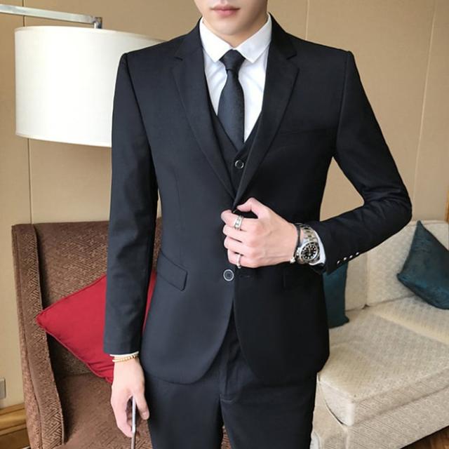 トップス ボトムス パンツ アウター ズボン 上着 スーツ 袖あり 長袖 襟付き スリム タイト 細身 ストレート Iライン ポケット 前開き ダブルボタン 薄手 上下セット 3点セット 大人 上品