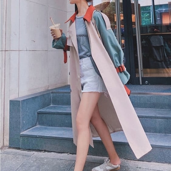 コート アウター ロング トレンチ ドロップショルダー ロング 切り替え マルチカラ—  ガウンコート ベルトマニッシュ ミディアム丈 袖あり 長袖 ポケット付き アウター 羽織り 大人可愛い