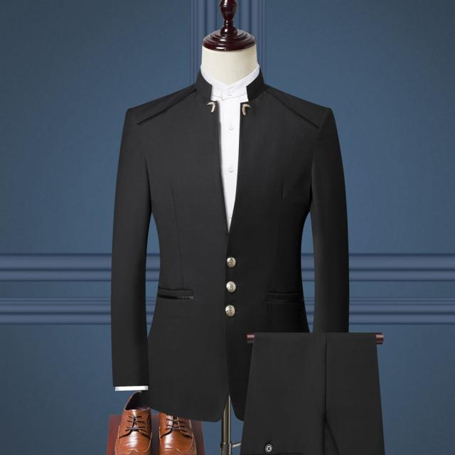 トップス ボトムス パンツ アウター ズボン 上着 スーツ 袖あり 長袖  スタンドカラー スリム タイト 細身 ストレート ポケット  3つボタン 薄手 上下セット 3点セット 大人 上品 おしゃれ