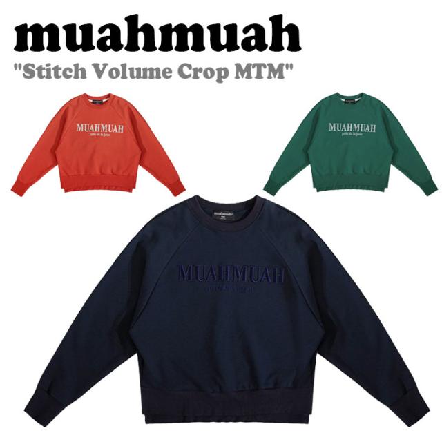 ムアムア トレーナー muahmuah ムーアムーア Stitch Volume Crop MTM ステッチ ボリューム クロップ 全3色 ...