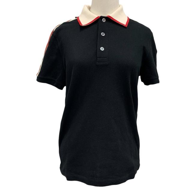 グッチ GUCCI トップス ポロシャツ 半袖 コットン ブラック