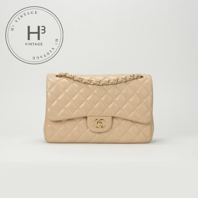 シャネル CHANEL マトラッセ マトラッセ30 デカマトラッセ デカマト バッグ ショルダーバッグ ラムスキン ベージュ ゴールド金具