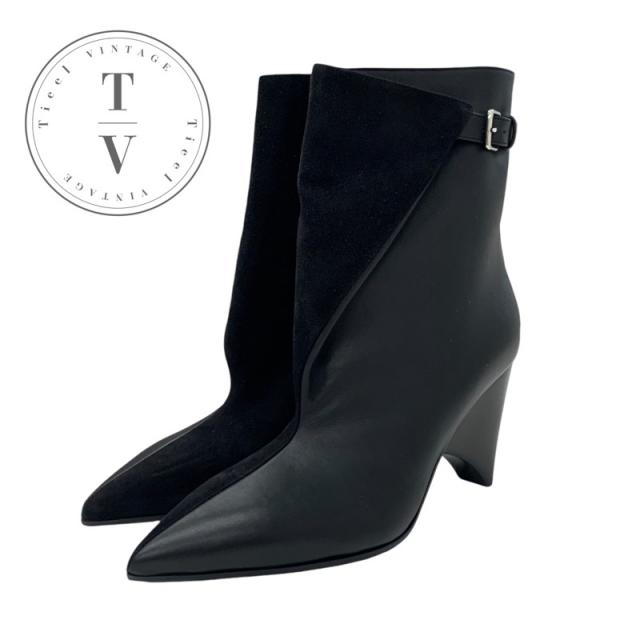 エルメス HERMES ハナエ ブーツ ショートブーツ 靴 シューズ スエード レザー ブラック 黒 未使用