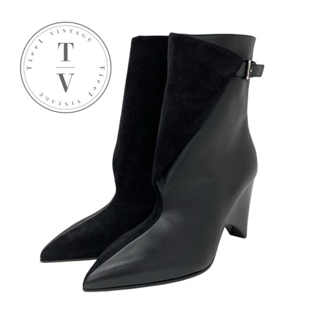 エルメス HERMES ハナエ ブーツ ショートブーツ 靴 シューズ スエード レザー ブラック 黒