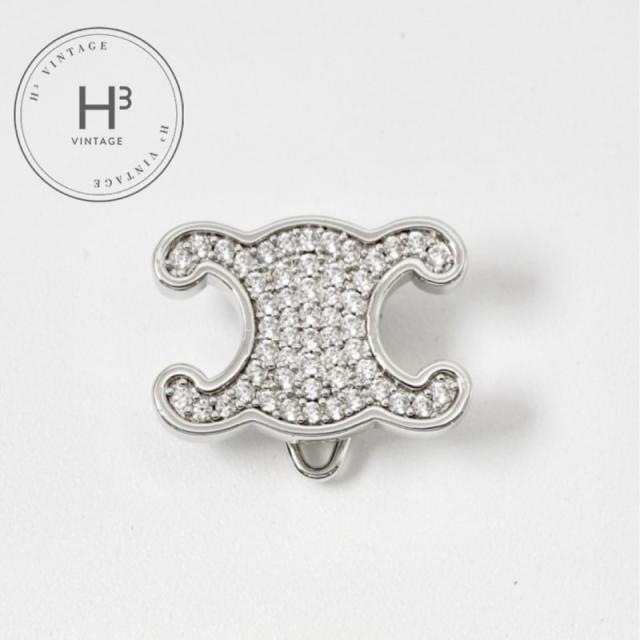 セリーヌ CELINE ヘアアクセサリー シルバー トリオンフ ヘアクリップ ラインストーン