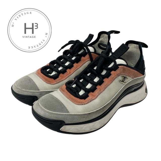 シャネル CHANEL スニーカー 靴 シューズ ファブリック スエード マルチカラー ココマーク ロゴ