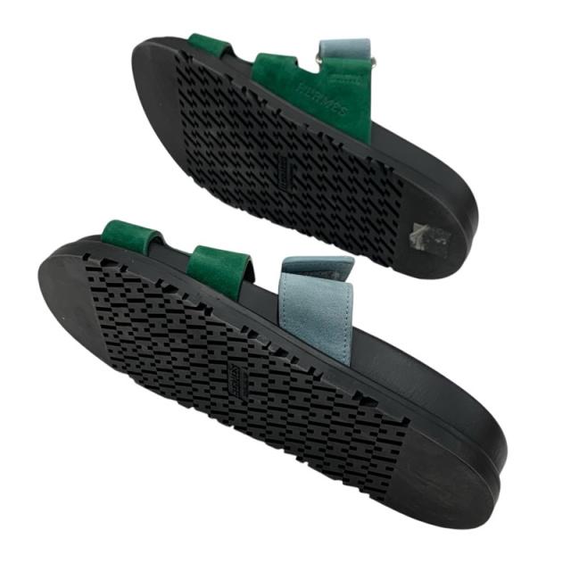 エルメス HERMES シプレ サンダル 靴 シューズ スエード グリーン