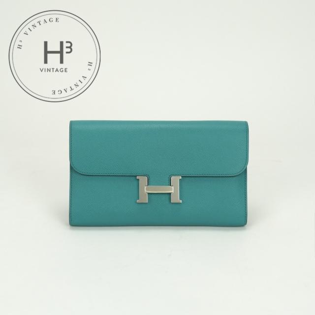 エルメス HERMES コンスタンスロング コンスタンス ロング 財布 長財布 ロングウォレット エプソン ブルーパオン　blue paon ブルー blue