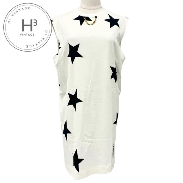 ルイヴィトン LOUIS VUITTON ワンピース コットン ホワイト ブラック ゴールド ロゴ スター