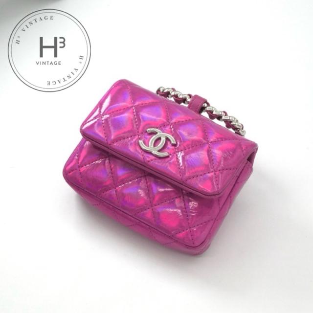 シャネル CHANEL チャーム メタリックピンク シルバー ココマーク マトラッセ ポーチ フック付き イヤーズギフト