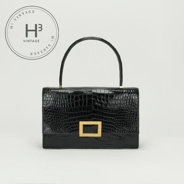 エルメス HERMES モダニスト バッグ トートバッグ アリゲーター クロコダイル ノワール noir ブラック Black 黒 ゴールド金具