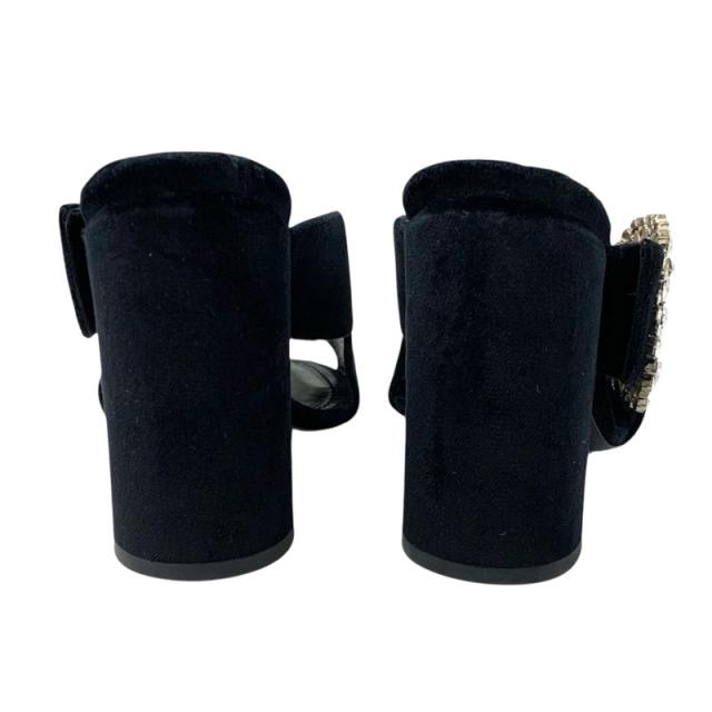 ルイヴィトン LOUIS VUITTON サンダル 靴 シューズ ベロア ブラック 黒