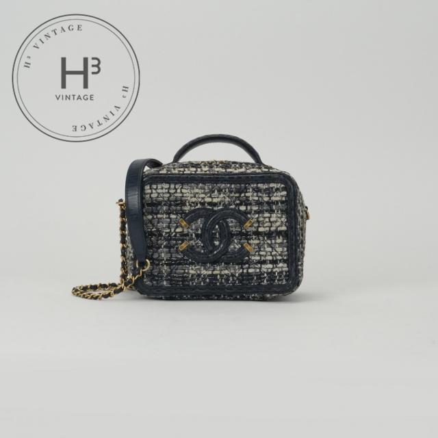 シャネル CHANEL マトラッセ CCフィリグリー バッグ トートバッグ ショルダーバッグ パイソン ツイード ブルー ネイビー 青