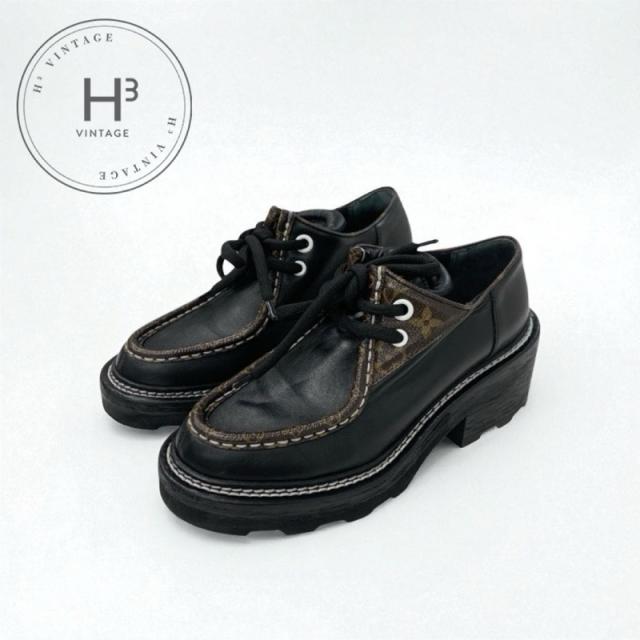 ルイヴィトン LOUIS VUITTON ボブールライン ローファー 革靴 靴 シューズ レザー ブラック ブラウン ダービーシューズ