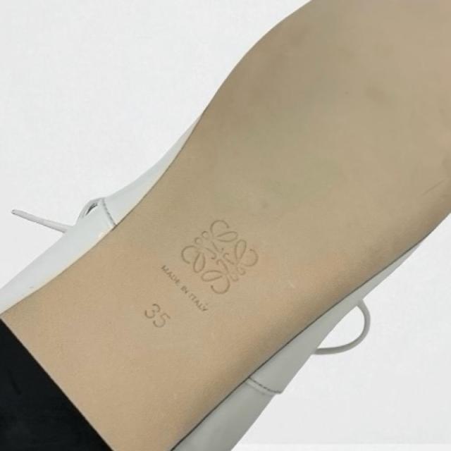 ロエベ LOEWE フラットシューズ 靴 シューズ パテント ホワイト 白