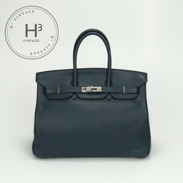 エルメス HERMES バーキン35 バーキン 35 バッグ トートバッグ トリヨンクレマンス ブルー Blue ネイビー Navy 青 シルバー金具