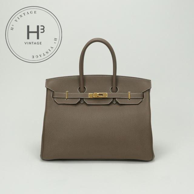 エルメス HERMES バーキン35 バーキン 35 バッグ トートバッグ トゴ エトゥープ Etoupe グレー ゴールド金具 トートバッグ