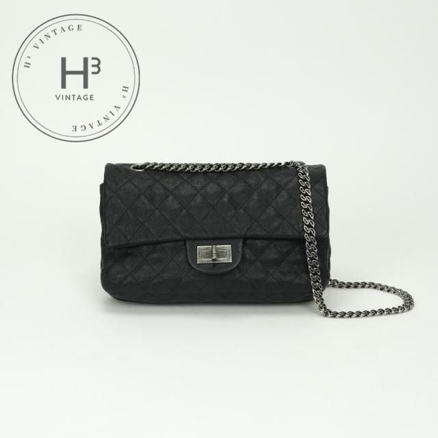 シャネル CHANEL マトラッセ 2.55 バッグ ショルダーバッグ キャビアスキン ブラック 黒 シルバー金具 ショルダーバッグ ハンドバッグ