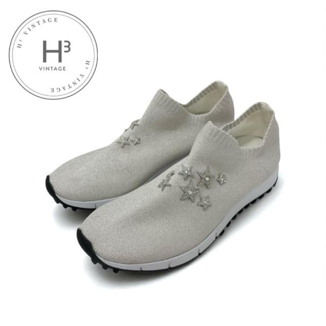 ジミーチュウ JIMMY CHOO Verona スニーカー 靴 シューズ ファブリック ホワイトメタリック シルバー ソックススニーカー 星