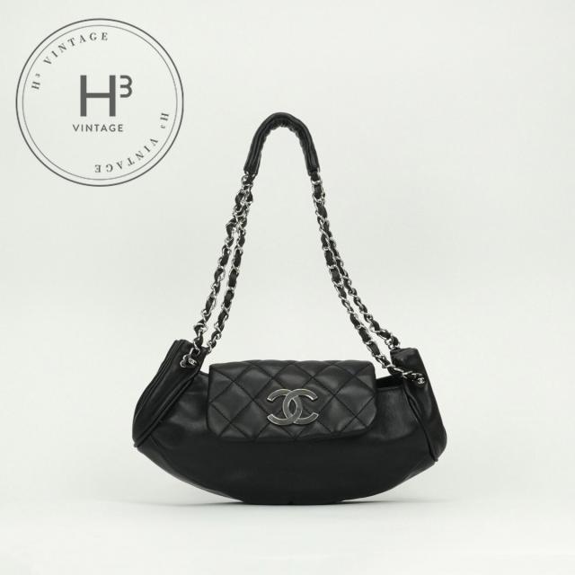 シャネル CHANEL マトラッセ バッグ ショルダーバッグ ラムスキン ブラック black 黒 シルバー金具 チェーンショルダーバッグ