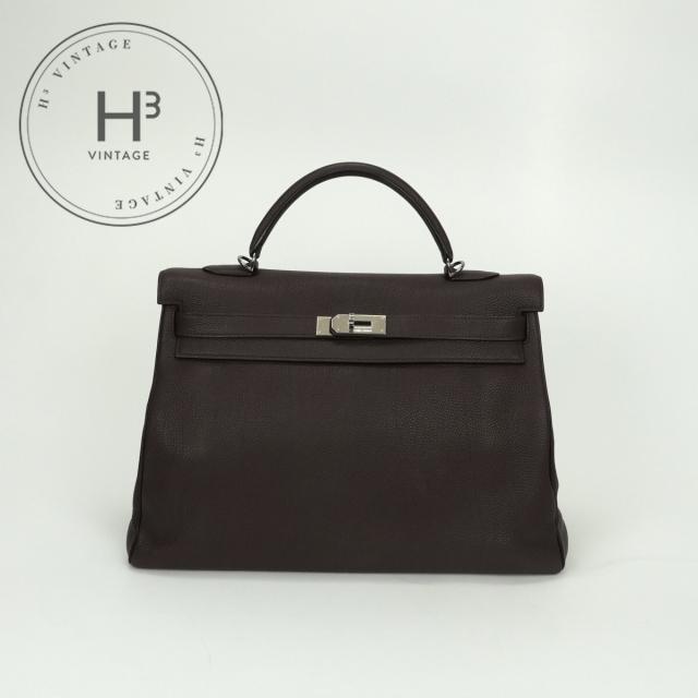 エルメス HERMES ケリー40 ケリー 40 ヴェルソ バッグ トートバッグ トゴ ハバナ Havane ノワール noir ブラウン brown ブラック black 茶 黒