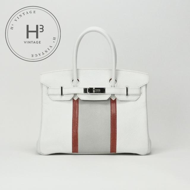 エルメス HERMES バーキン30 バーキン 30 クラブ バッグ トートバッグ トリヨンクレマンス リザード ザンギーヌ Sanguine パールグレー
