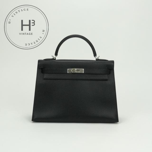 エルメス HERMES ケリー32 ケリー 32 バッグ トートバッグ ショルダーバッグ アルデンヌ ノワール Noir ブラック Black 黒 シルバー金具