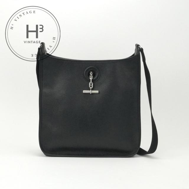 エルメス HERMES ヴェスパPM ヴェスパ PM バッグ ショルダーバッグ エプソン ノワール Noir ブラック Black 黒 シルバー金具
