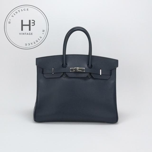 エルメス HERMES バーキン35 バーキン 35 バッグ トートバッグ クシュベル ネイビー Navy 紺 シルバー金具 ハンドバッグ