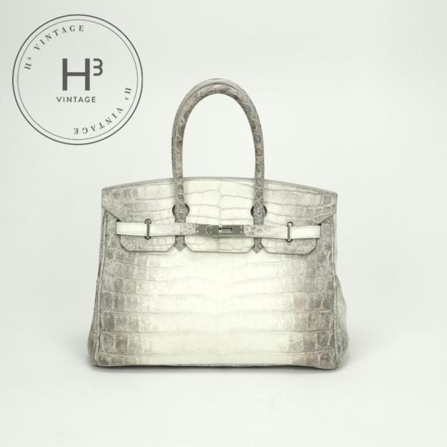 バッグ トートバッグ ヒマラヤ クロコダイル ホワイト系 白 シルバー金具 本革 レザー ハンドバッグ