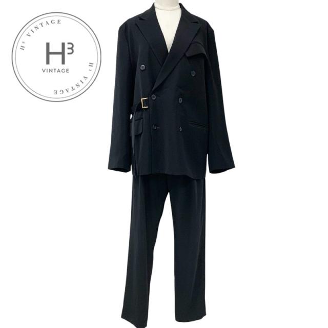 クルニ CULLNI セットアップ ジャケット ボトムス ポリエステル タックパンツ ベルト ブラック