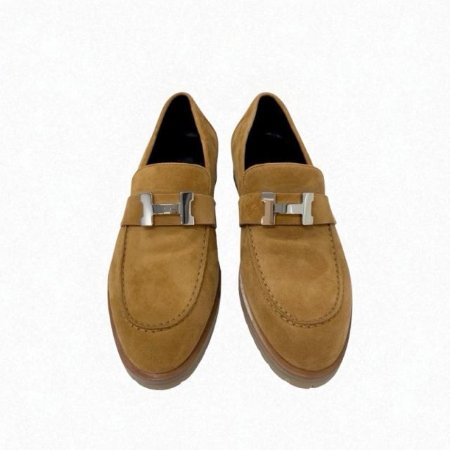 エルメス HERMES フォーブル ローファー 革靴 靴 シューズ スエード ブラウン シルバー H金具 モカシン フラットシューズ エルメス HERMES フォーブル ローファー 革靴 靴 シューズ スエード