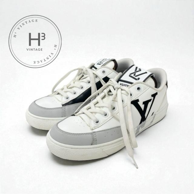 ルイヴィトン LOUIS VUITTON チャーリーライン モノグラム スニーカー 靴 シューズ レザー ホワイト グレー ブラック LVロゴ
