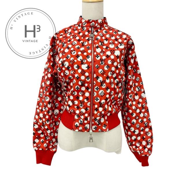 ルイヴィトン LOUIS VUITTON アウター コットン レッド ブラック 未使用 草間彌生 モノグラム 23SS インフィニティドット ジャケット リバーシブル