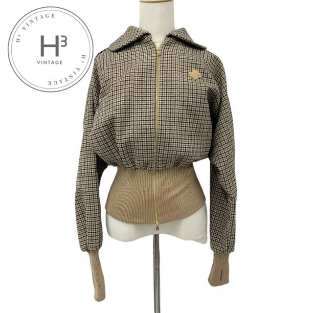 パトゥ PATOU アウター ウール ベージュ ブラック ボンバージャケット ブルゾン ダブルジップ