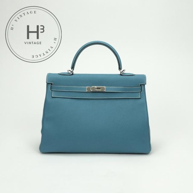 エルメス HERMES ケリー35 ケリー 35 バッグ トートバッグ ショルダーバッグ トゴ ブルージーン bluejean ブルー Blue 青 シルバー金具