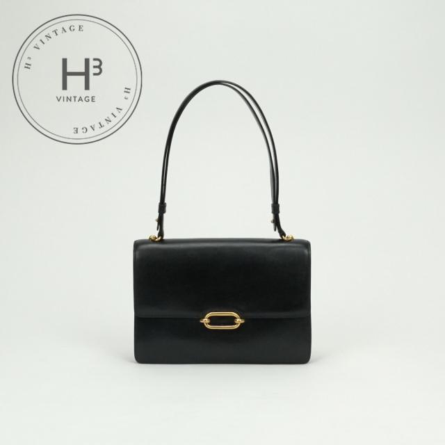 エルメス HERMES フォンスベル バッグ ショルダーバッグ ボックスカーフ ノワール Noir ブラック Black 黒 ゴールド金具