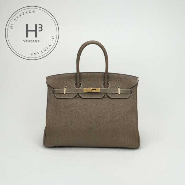 エルメス HERMES バーキン35 バーキン 35 バッグ トートバッグ トゴ エトゥープ Etoupe グレー Gray ゴールド金具 ハンドバッグ