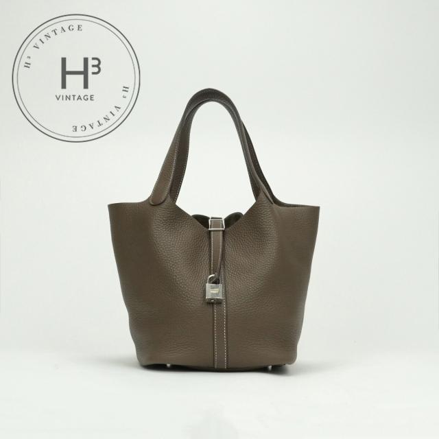 エルメス HERMES ピコタンロックMM ピコタンロック MM ピコタンロック22 バッグ トートバッグ トリヨンクレマンス エトゥープ Etoupe