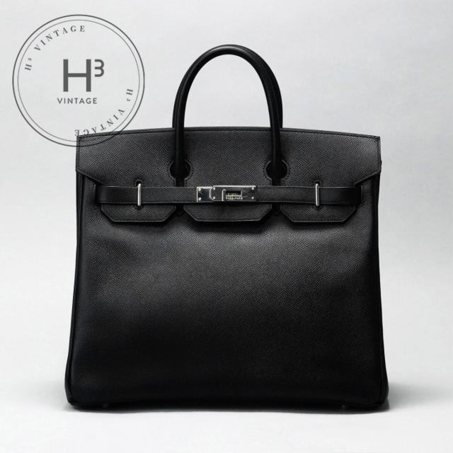 エルメス HERMES オータクロア32 オータクロア 32 バッグ トートバッグ エプソン ノワール Noir ブラック Black 黒 シルバー金具
