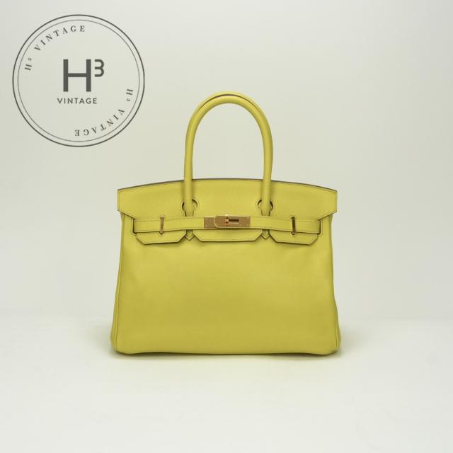 エルメス HERMES バーキン30 バーキン 30 バッグ トートバッグ エプソン スフレ　SOUFRE イエロー 黄 ゴールド金具 ハンドバッグ