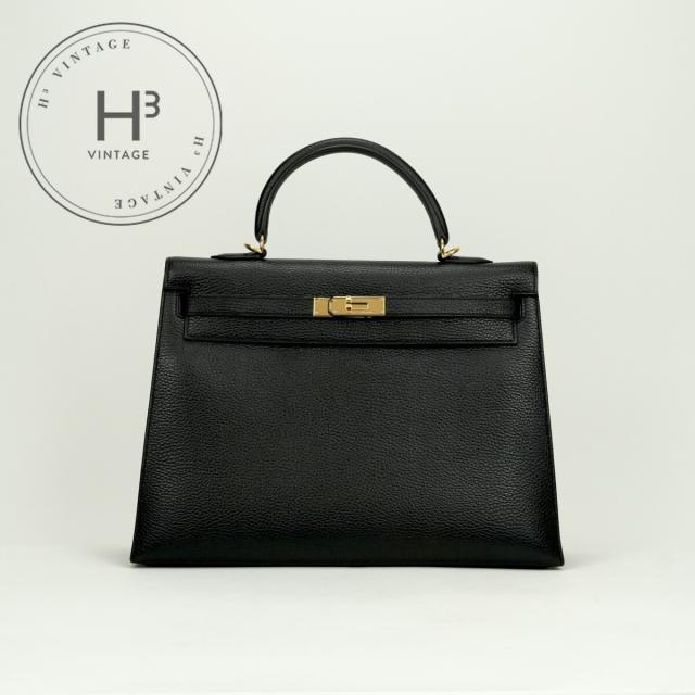 エルメス HERMES ケリー35 ケリー 35 バッグ トートバッグ アルデンヌ ノワール Noir ブラック Black 黒 ゴールド金具
