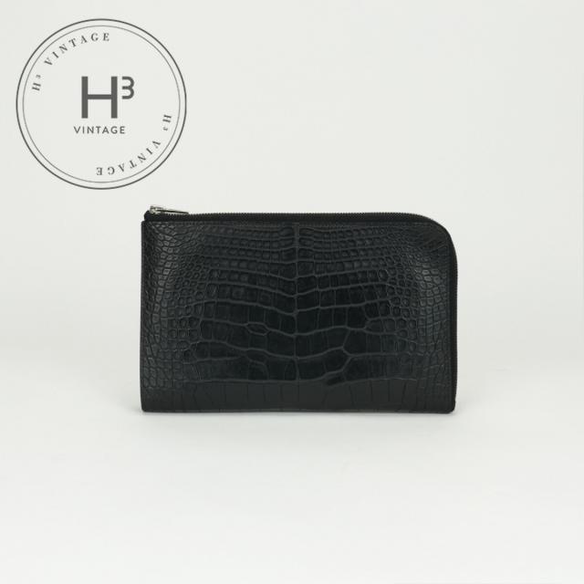 エルメス HERMES リミックス デュオ 財布 長財布 ロングウォレット アリゲーター クロコダイル ノワール Noir ブラック Black 黒
