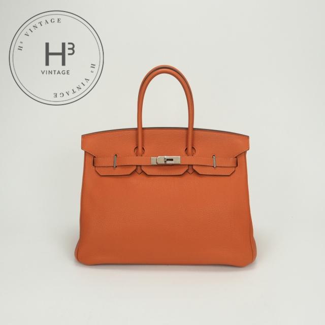 エルメス HERMES バーキン35 バーキン 35 バッグ トートバッグ トゴ オレンジ Orange シルバー金具 ハンドバッグ