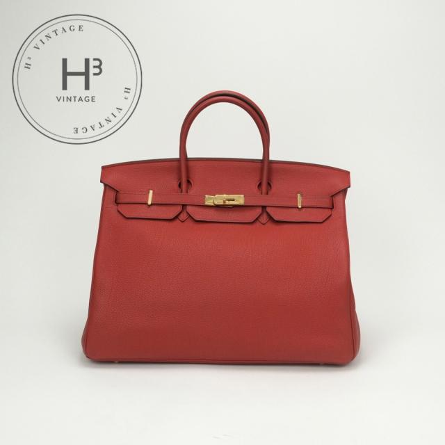 エルメス HERMES バーキン40 バーキン 40 バッグ トートバッグ トゴ ヴァーミリオン Vermilion レッド Red 赤 ゴールド金具 ハンドバッグ
