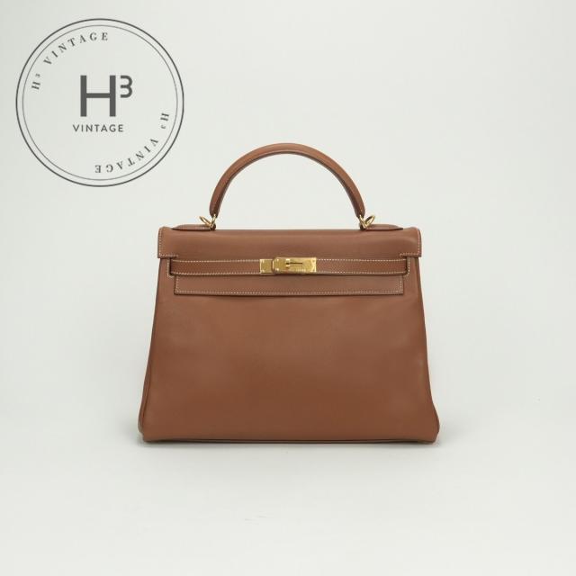 エルメス HERMES ケリー32 ケリー 32 バッグ トートバッグ ショルダーバッグ クシュベル ゴールド Gold ブラウン Brown 茶 ゴールド金具