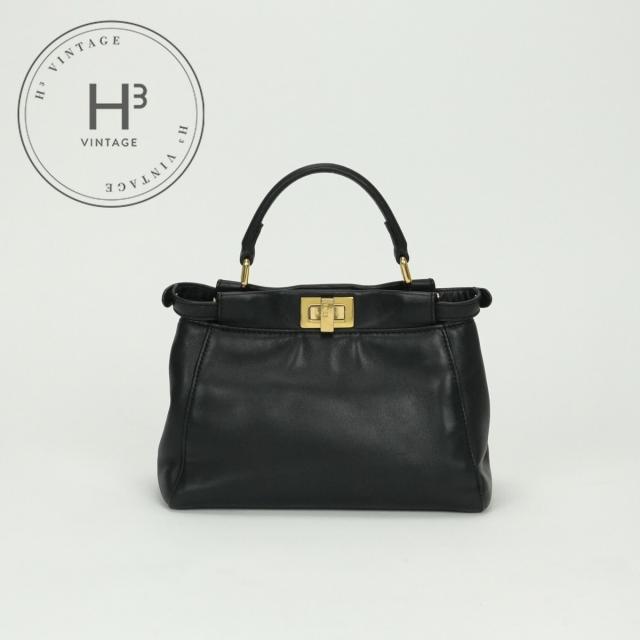 フェンディ FENDI ピーカブー スモール ミニピーカブー ピーカブーミニ バッグ トートバッグ ショルダーバッグ レザー ブラック Black