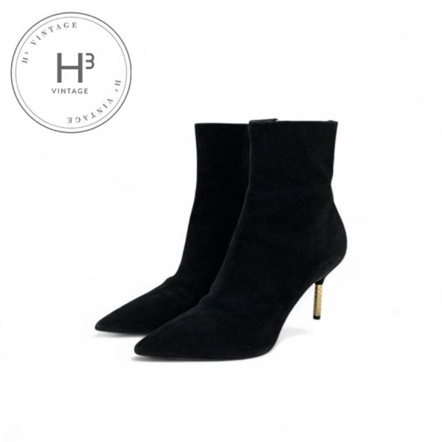 ルイヴィトン LOUIS VUITTON アルティメートライン ブーツ ショートブーツ 靴 シューズ スエード ブラック 黒 ゴールド アンクルブーツ