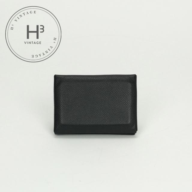 エルメス HERMES カルヴィデュオ カルヴィ デュオ 財布 ケース 小銭入れ エプソン ノワール Noir ブラック black 黒 シルバー金具
